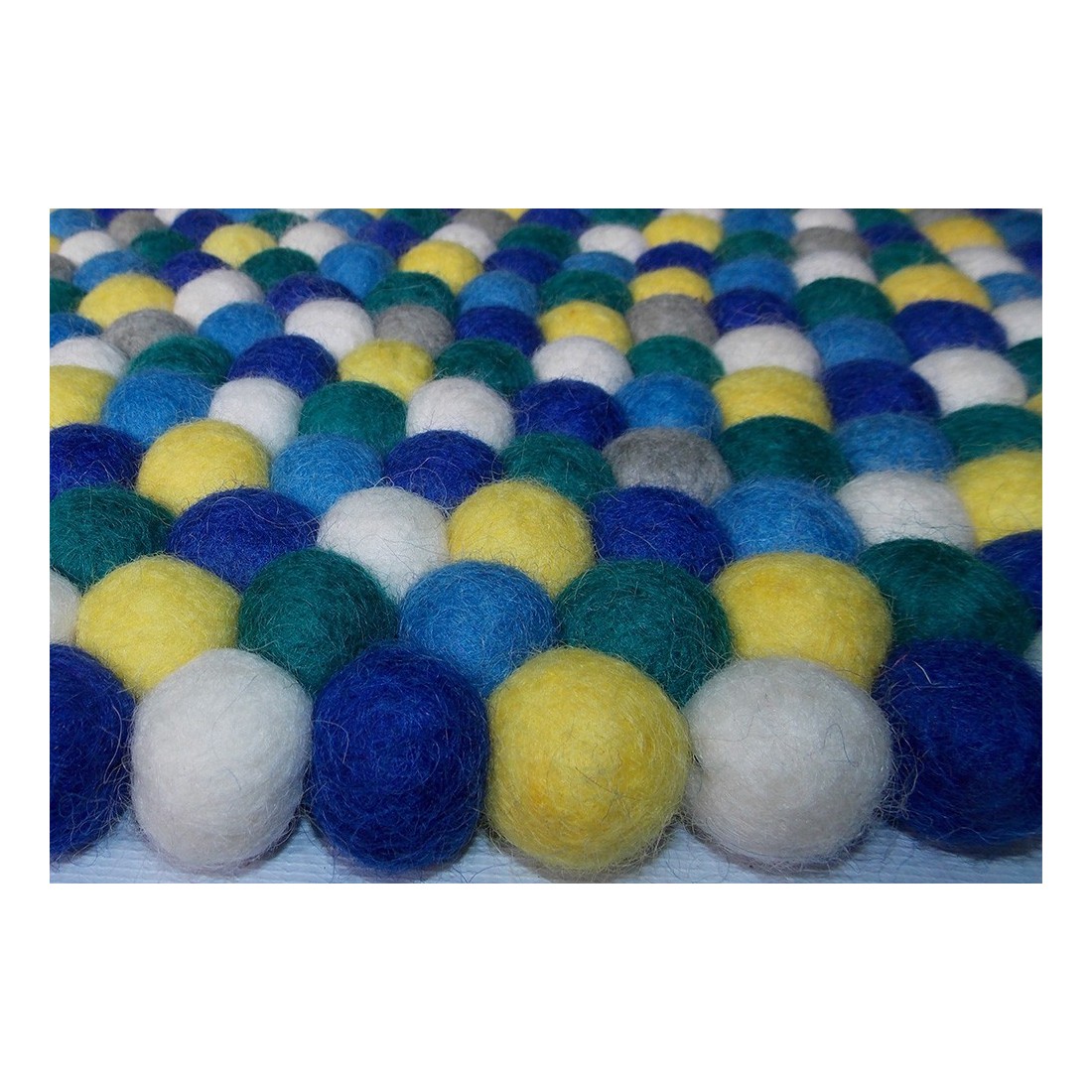 Tie Dye Handamde Felt Ball Rug - Felt Ball & Rugs